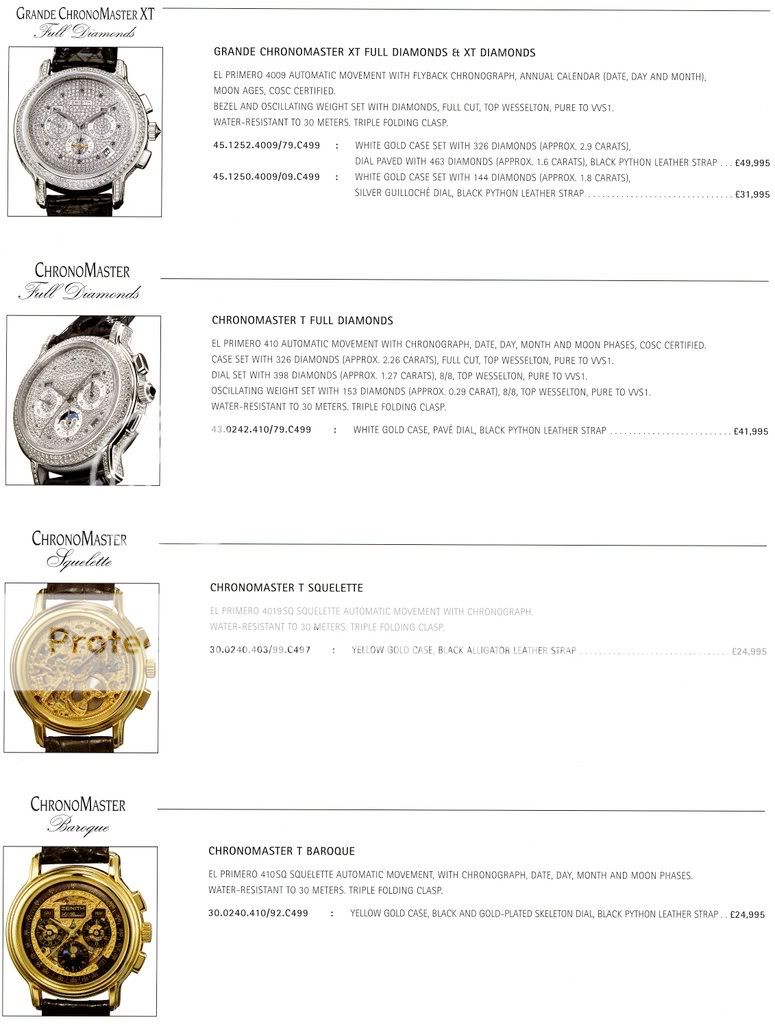 zenith msrp list.... | WatchUSeek Watch Forums